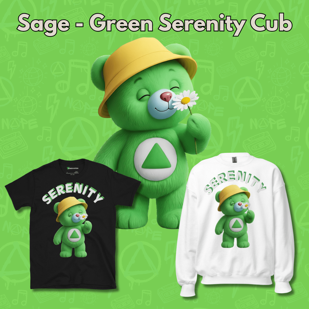 Sage Green Serenity Cub: Gentle Recovery - Sobervation