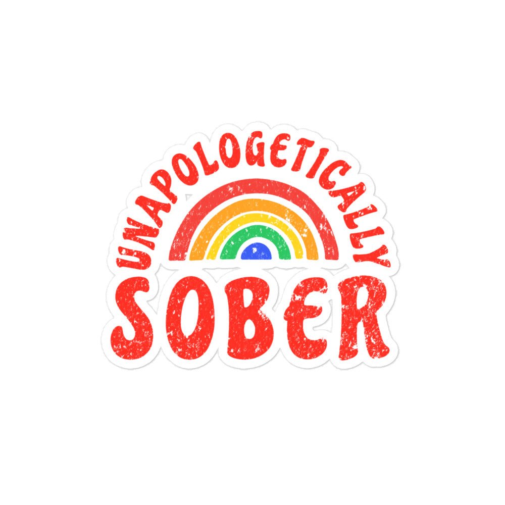 Unapologetically Sober Rainbow Vinyl Sticker | Durable Waterproof Decal ...